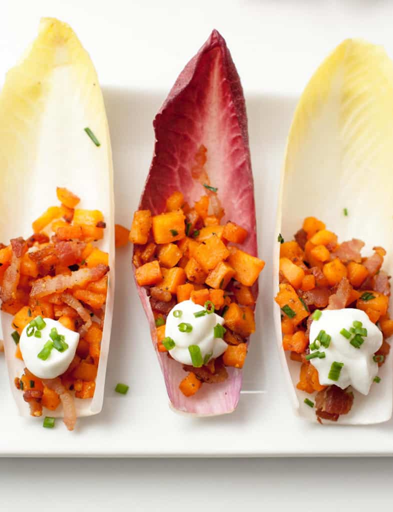 Endive Spears with Sweet Potato, Bacon and Chives - The Merchant Baker
