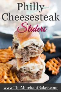 Philly Cheesesteak Sliders {Free Printable!} - The Merchant Baker