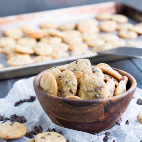 One Bite Mini Chocolate Chip Cookies - The Merchant Baker